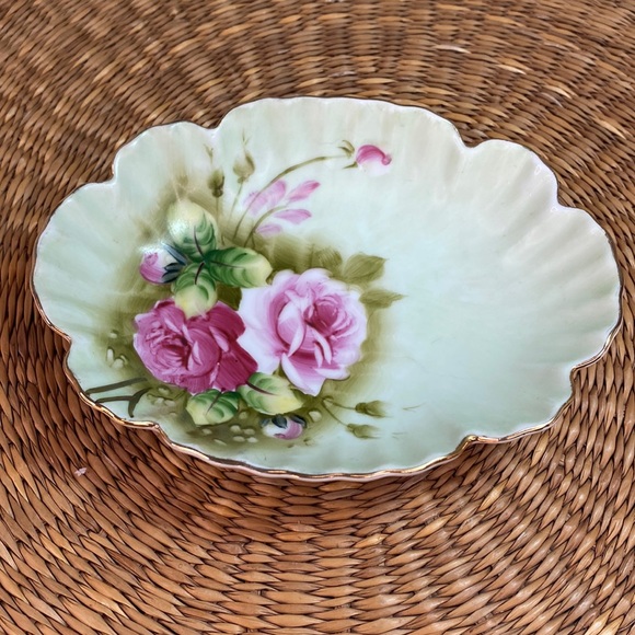 Vintage | Accents | Vintage Lefton Rose Floral Scalloped Dish | Poshmark